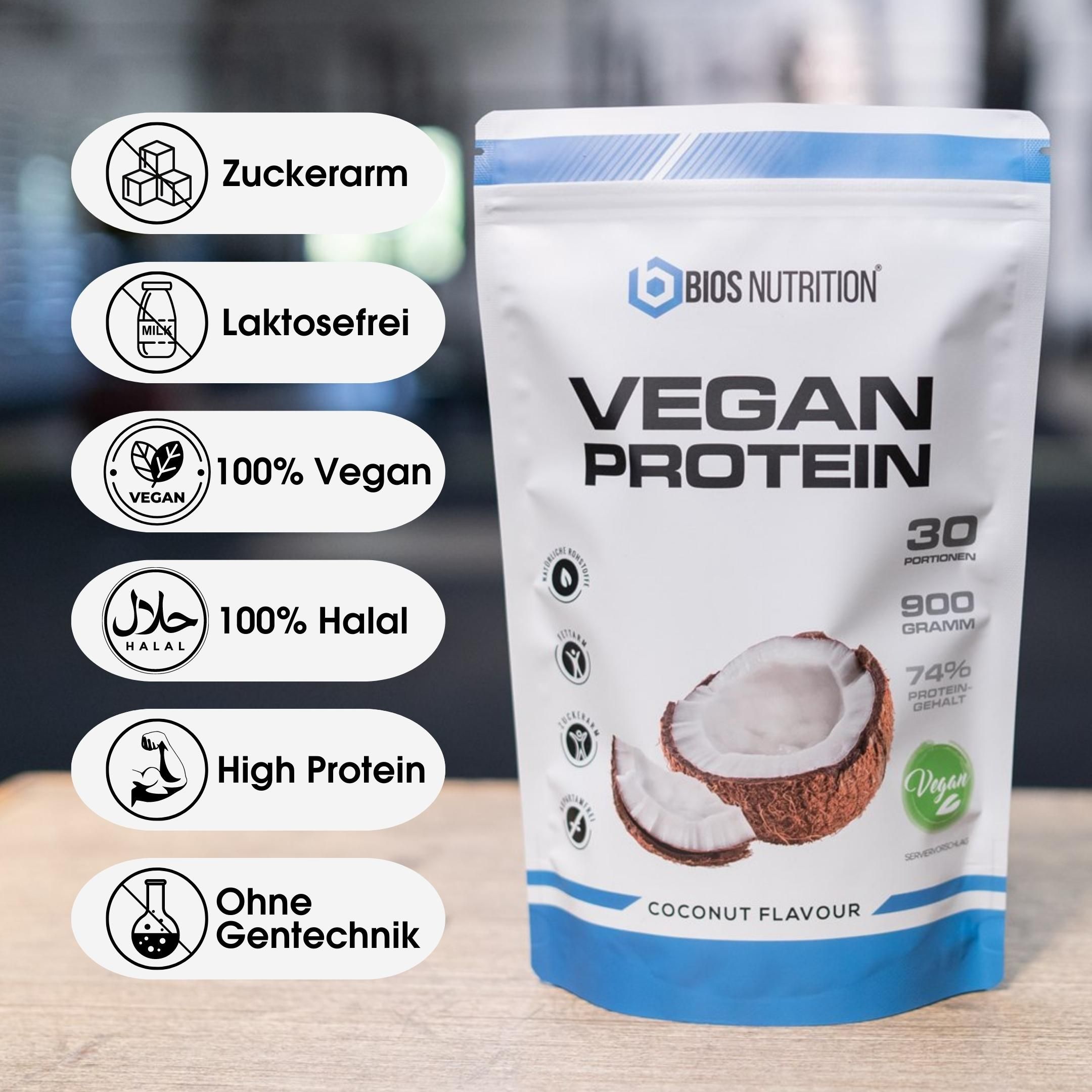 Bios Nutrition Vegan Protein - pflanzliches Protein ohne Laktose & ohne ...