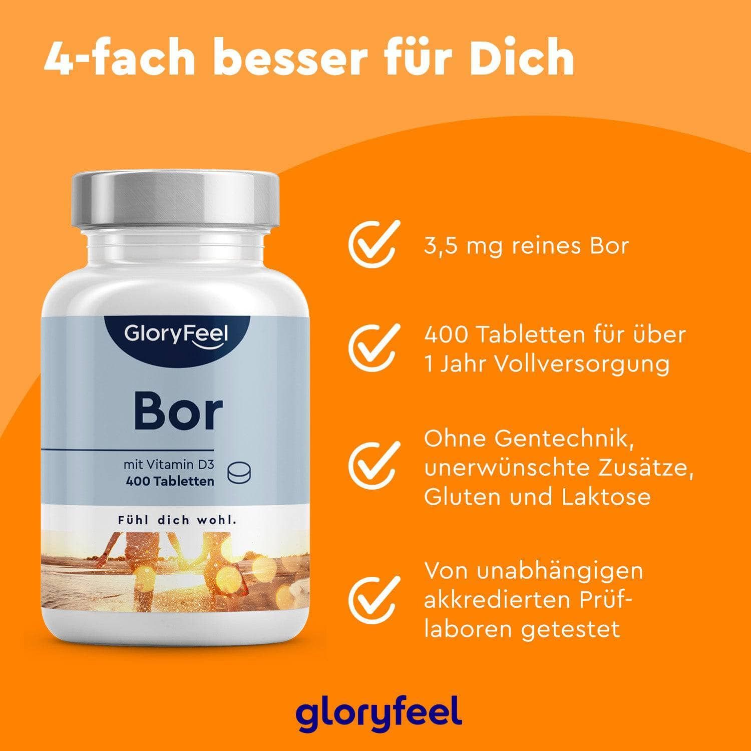 gloryfeel® Bor + Vitamin D Tabletten 400 St - Shop Apotheke