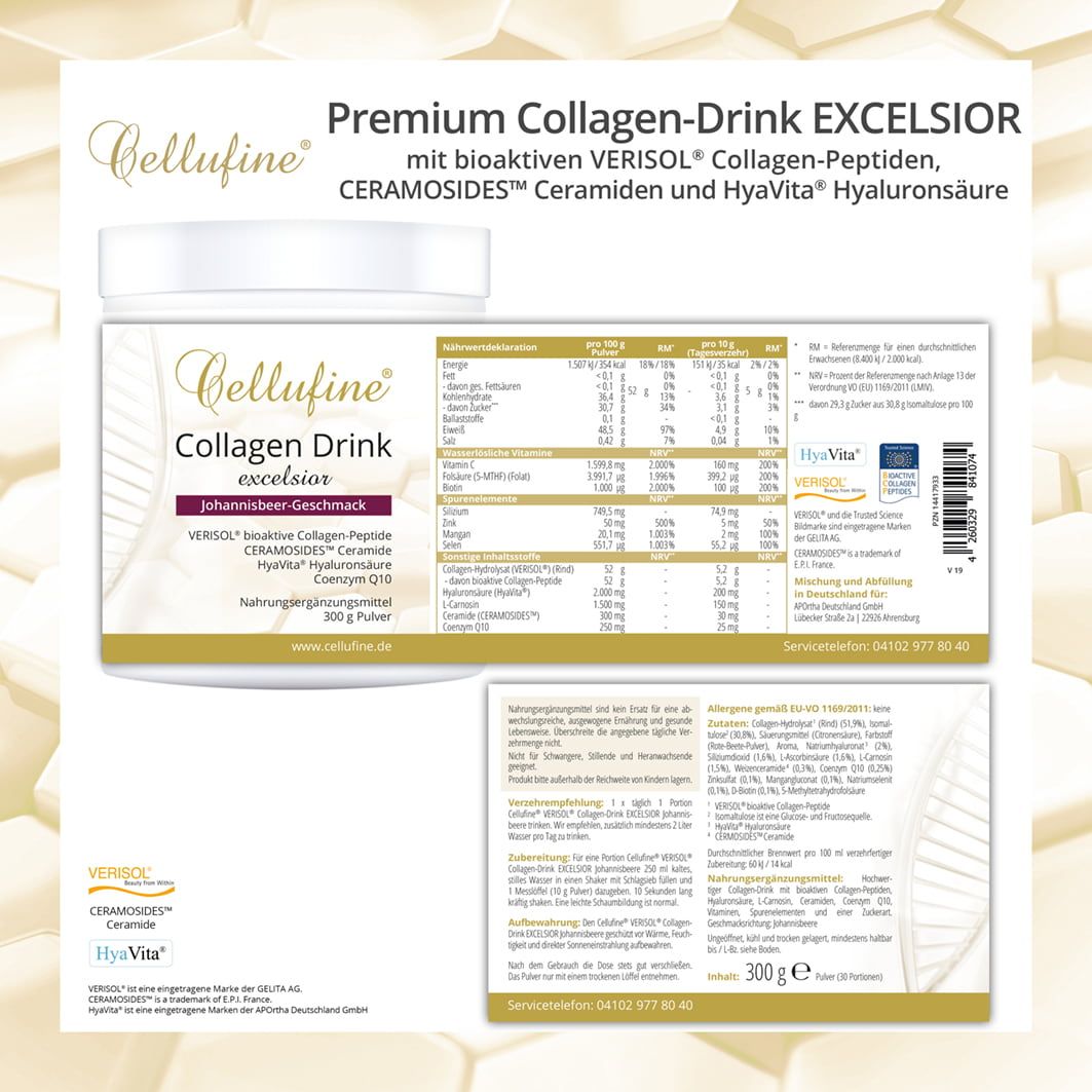 Cellufine® VERISOL® B (Rind) Premium Collagen-Drink EXCELSIOR 300 g ...