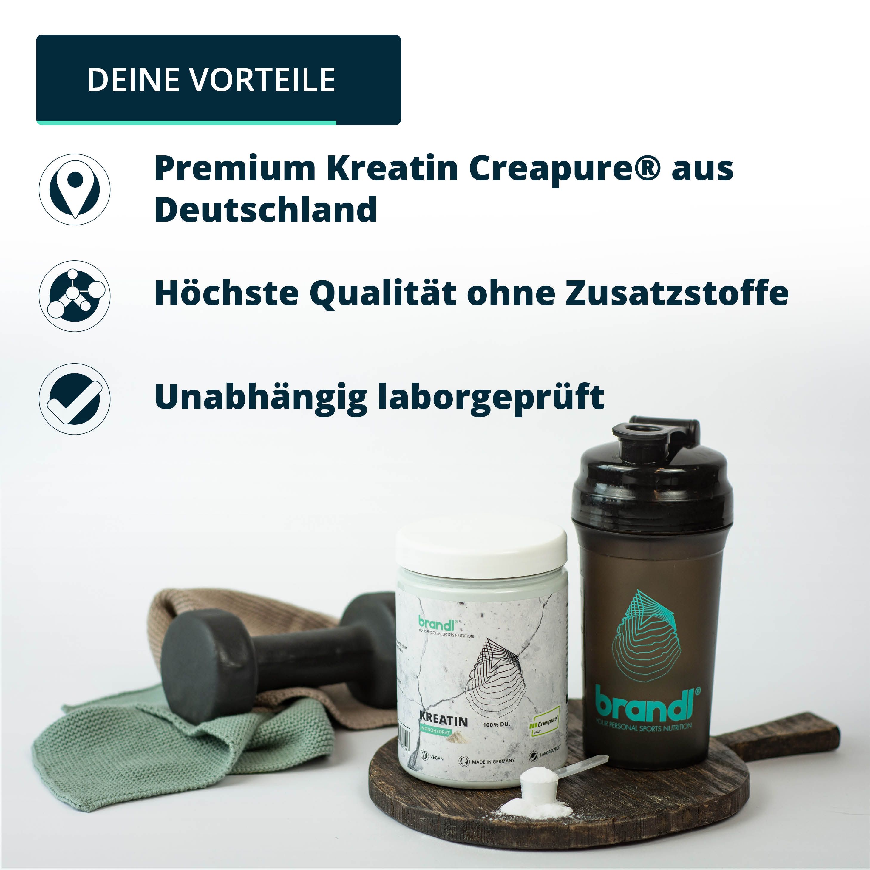 brandl® Kreatin CREAPURE Creatin Monohydrat Pulver | Made in Germany ...