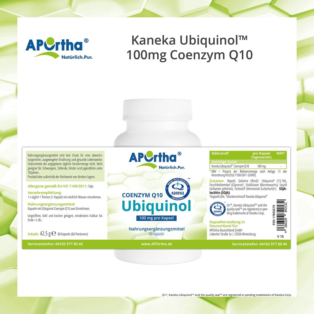 APOrtha® Kaneka Ubiquinol™ Coenzym Q10 Kapseln - 100 mg 60 St - Shop Apotheke