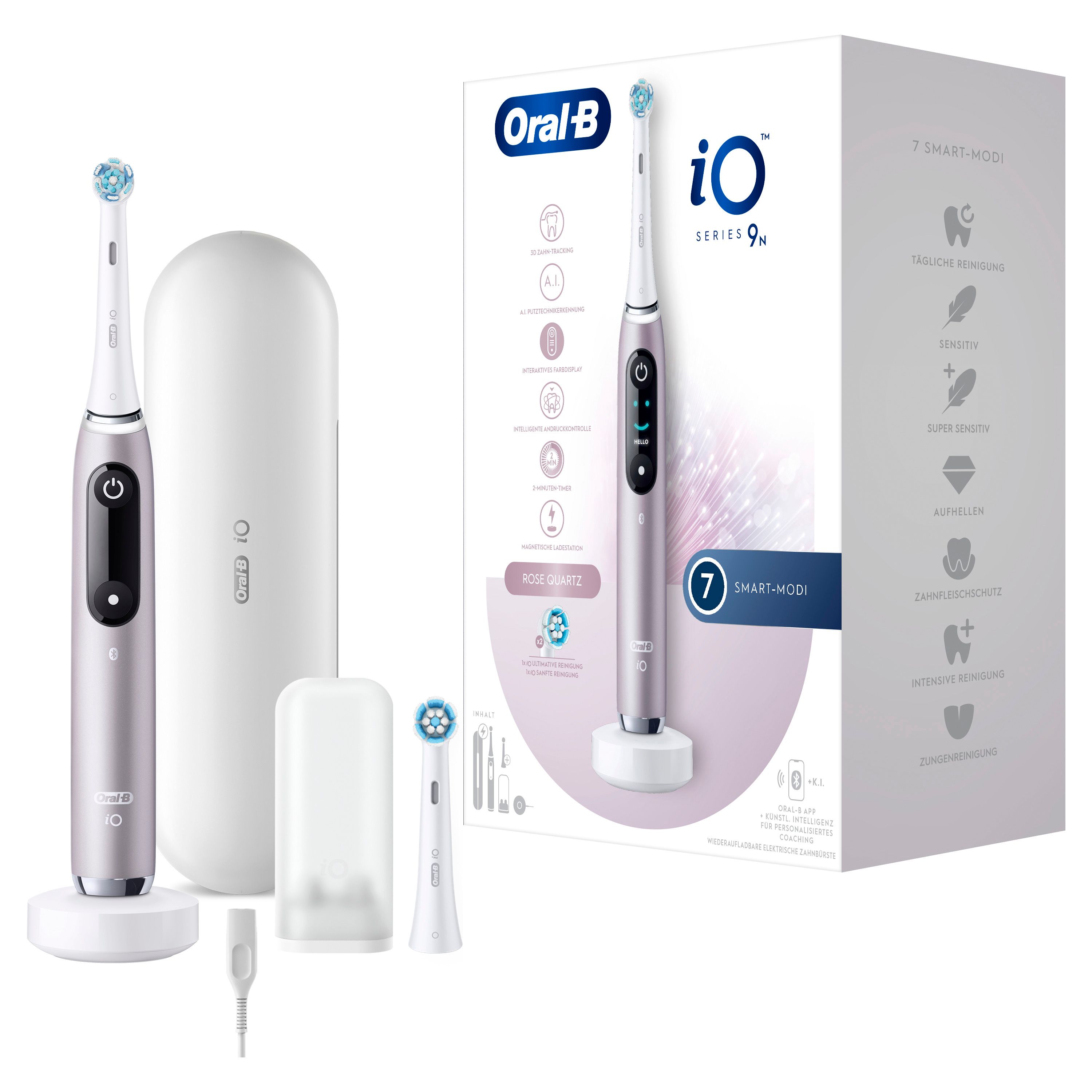 Oral-B - Elektrische Zahnbürste "iO Series 9 + Lade-Reiseetui" in Rose Quartz 1 St - shop ...