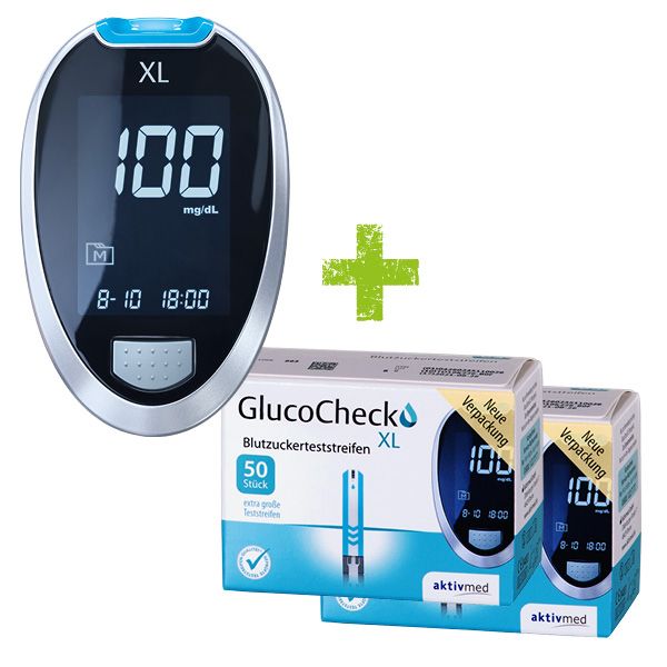 GlucoCheck XL Set [mg/dl] mit 110 Teststreifen zur Kontrolle des ...