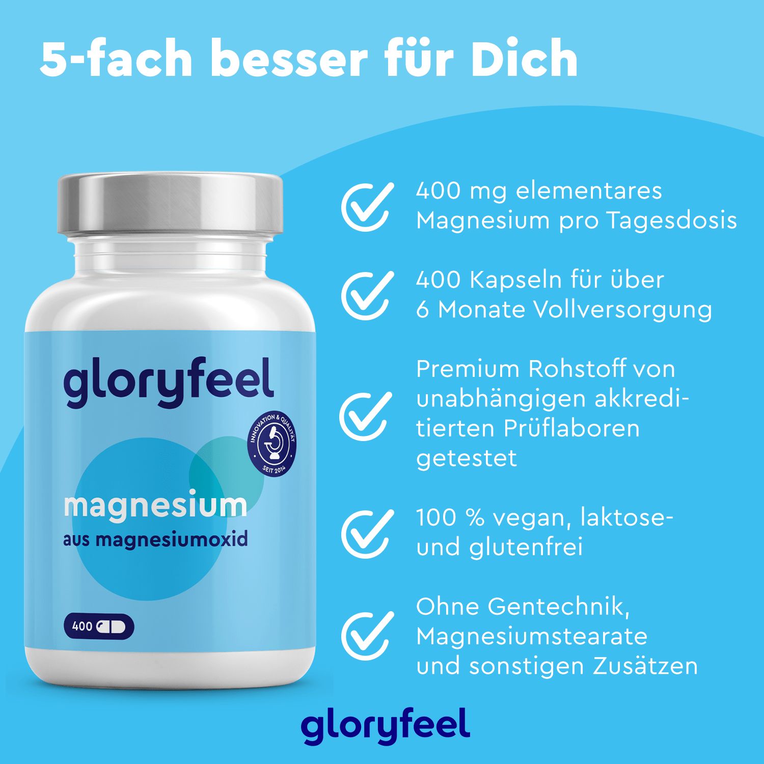 gloryfeel® Magnesium 400 Kapseln 400 St - Shop Apotheke