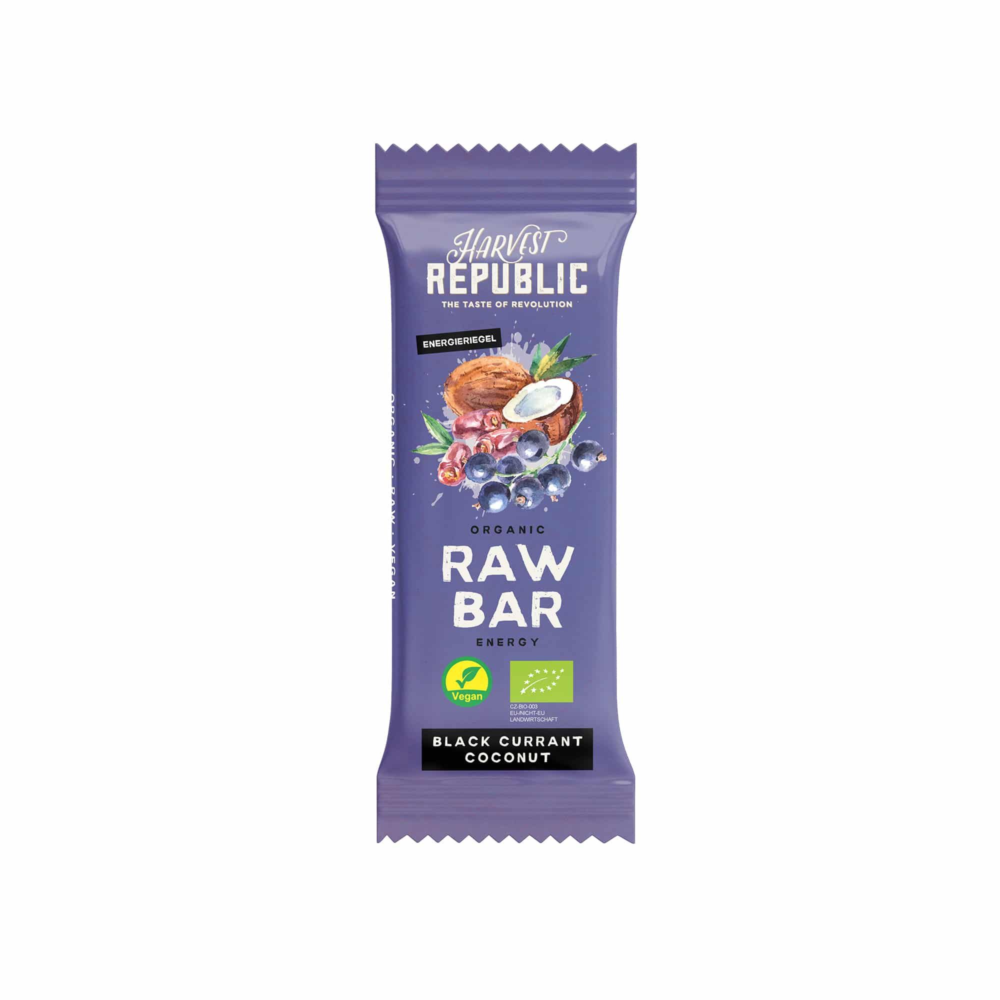 Harvest Republic Bio Raw Bar, Fruchtriegel, Black Currant & Coconut 50 ...