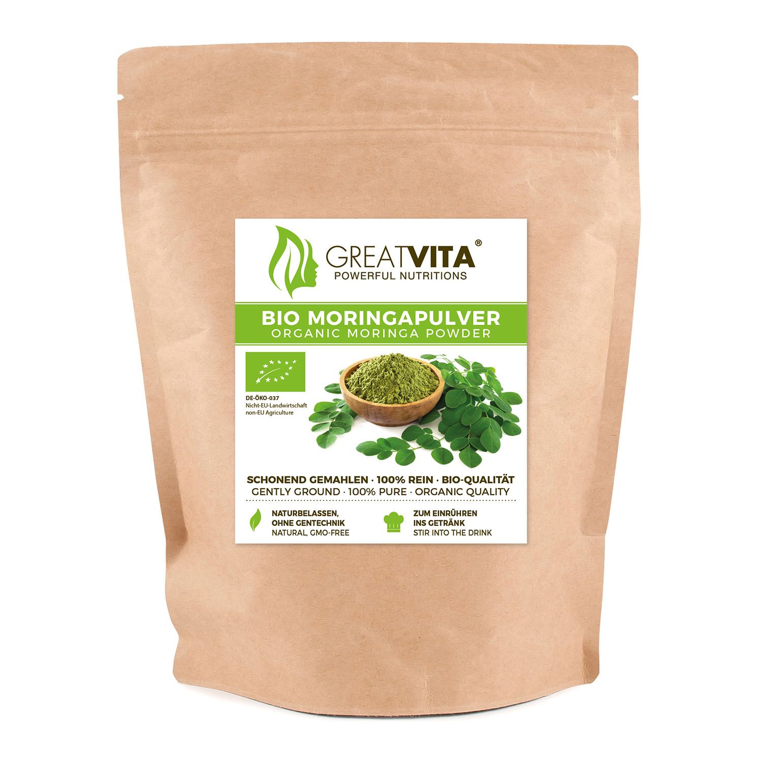 GreatVita Bio Moringa Pulver 400 g - Shop Apotheke