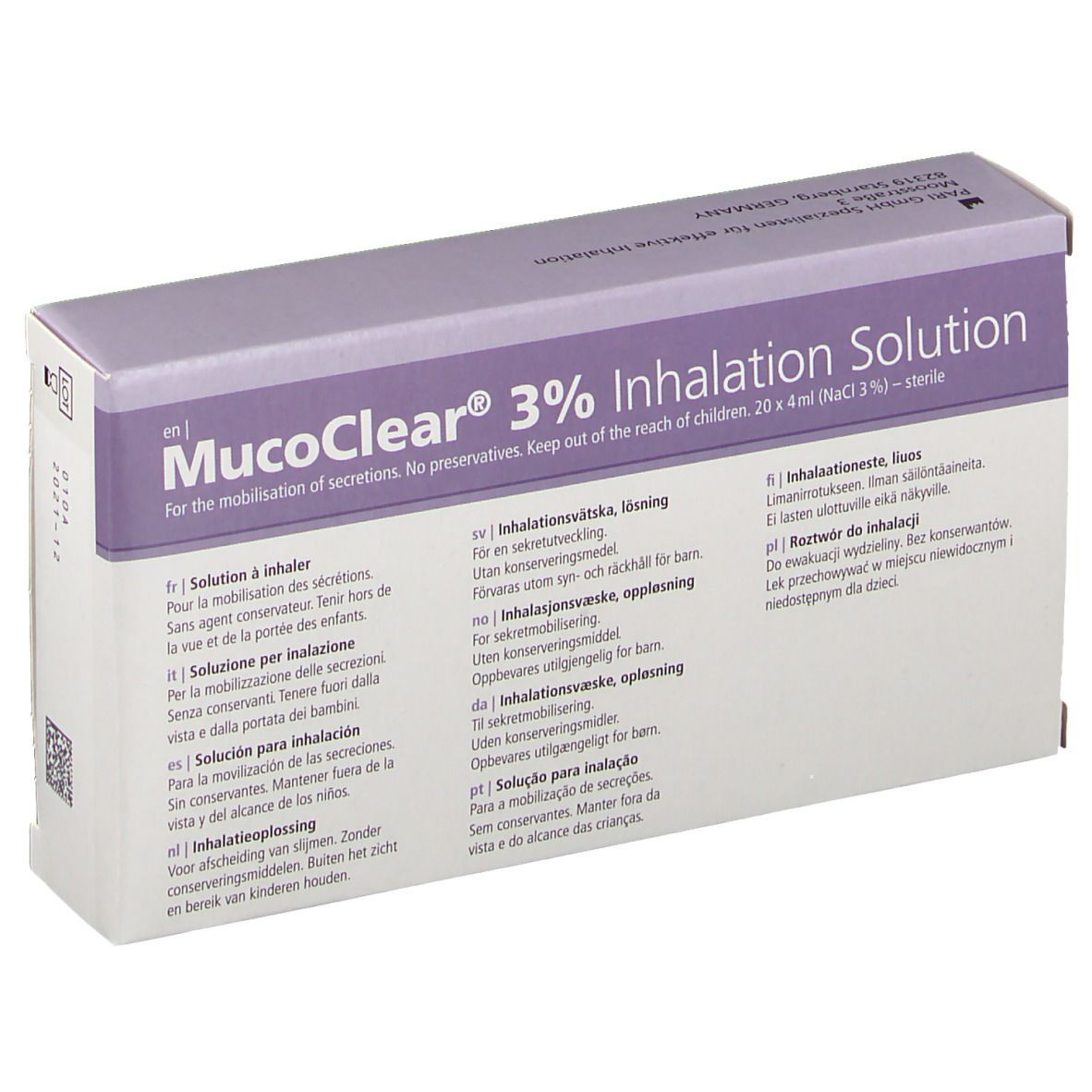 MucoClear® 3% Inhalationslösung 20x4 ml - Shop Apotheke