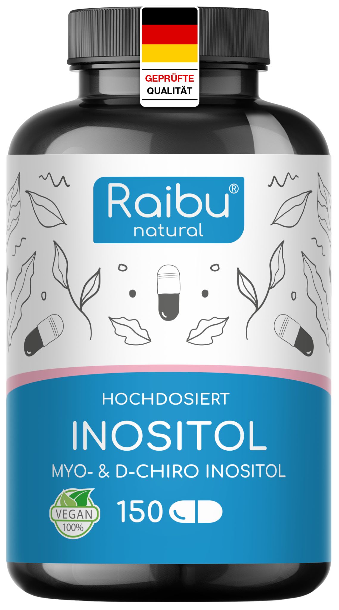 Myo Inositol & D-Chiro Inositol Kapseln (150 St), Hergestellt in ...