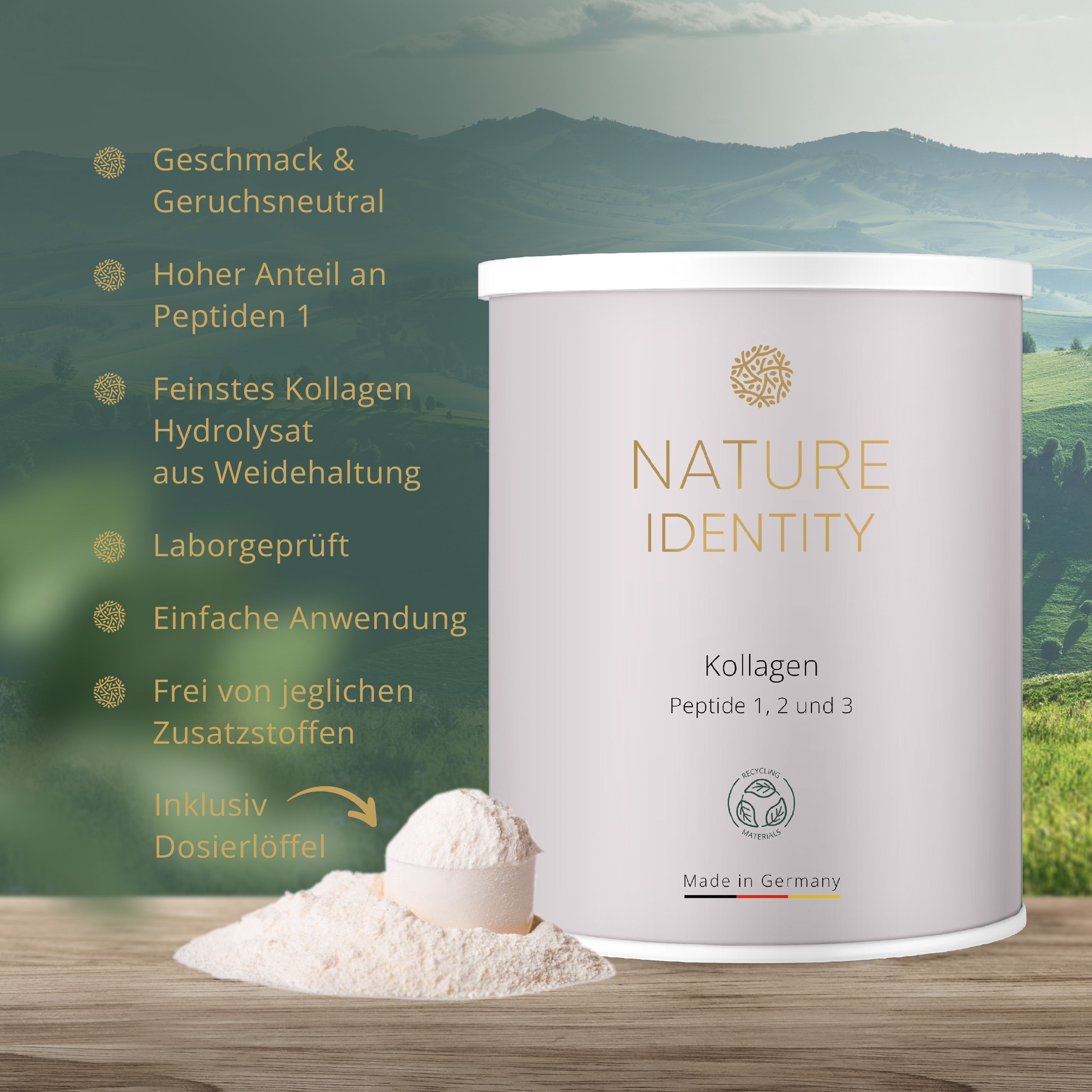 Nature Identity Beauty Kollagen Pulver - Geschmacksneutral und leicht ...