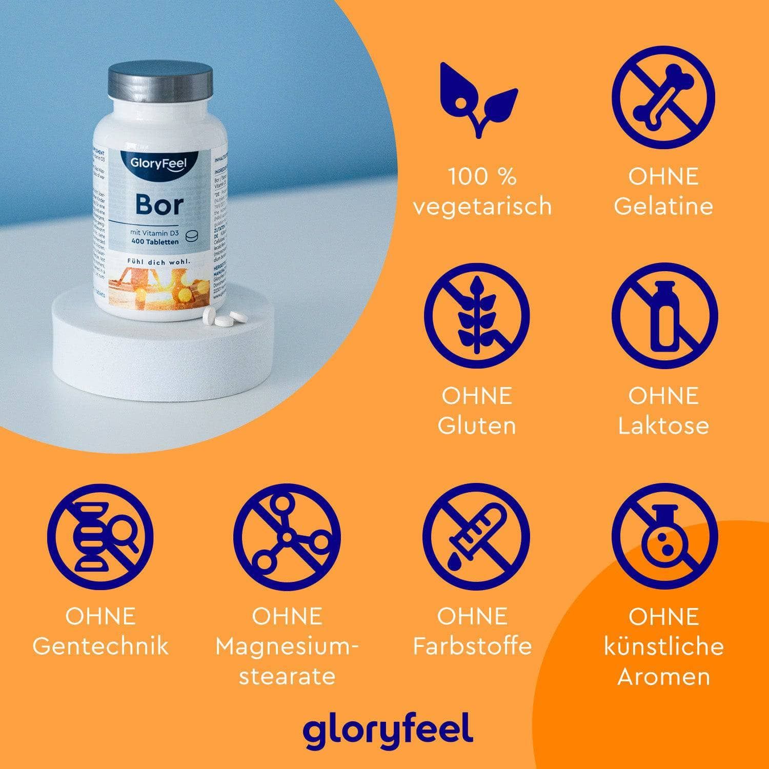 gloryfeel® Bor + Vitamin D Tabletten 400 St - Shop Apotheke