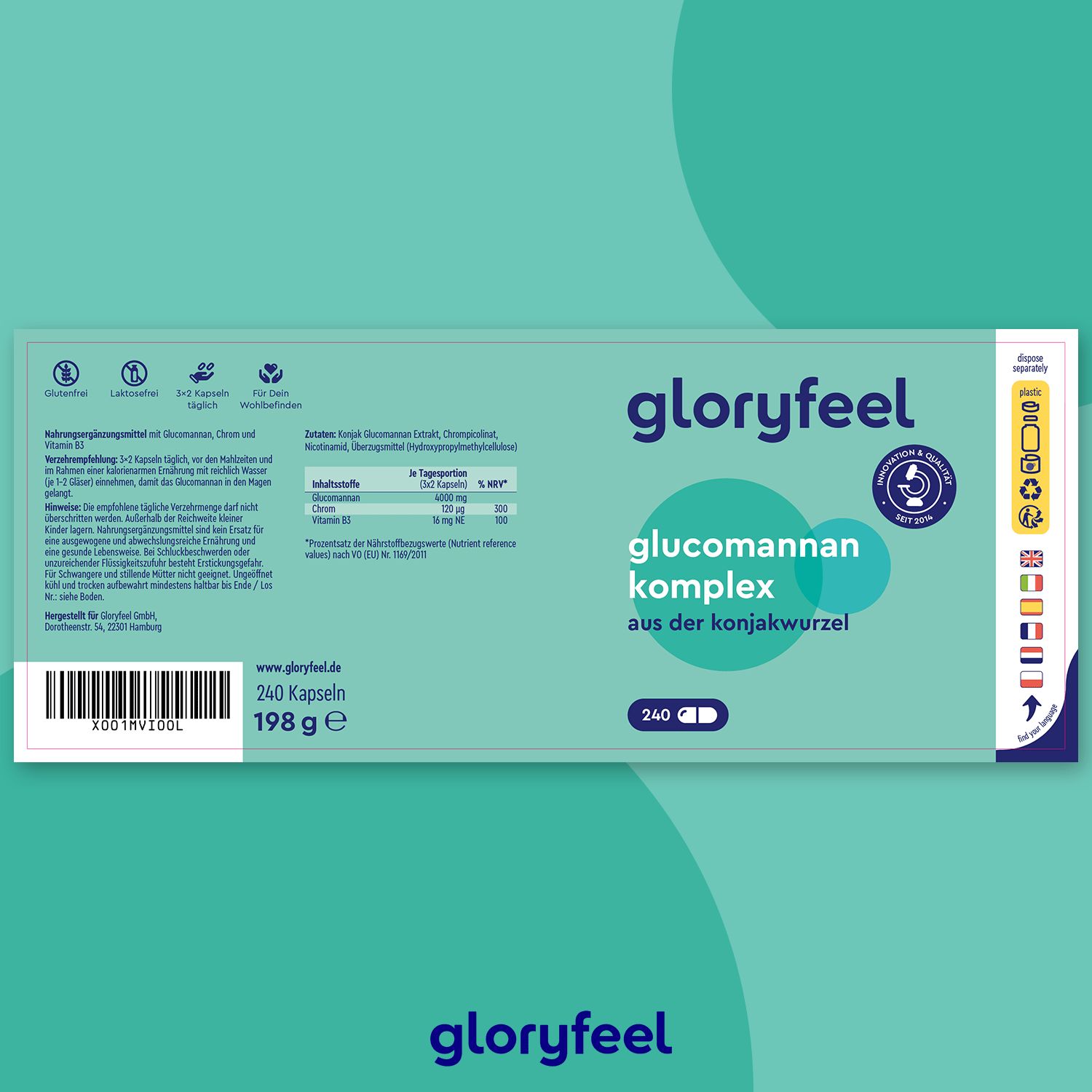 gloryfeel® Glucomannan Kapseln 240 St - SHOP APOTHEKE