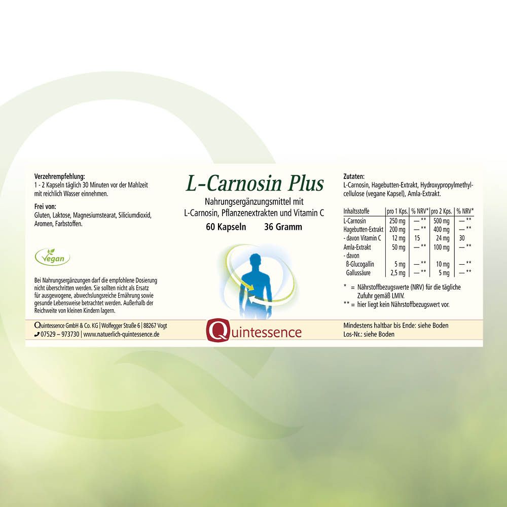 L-Carnosin Plus Kapseln von Quintessence 36 g - Shop Apotheke