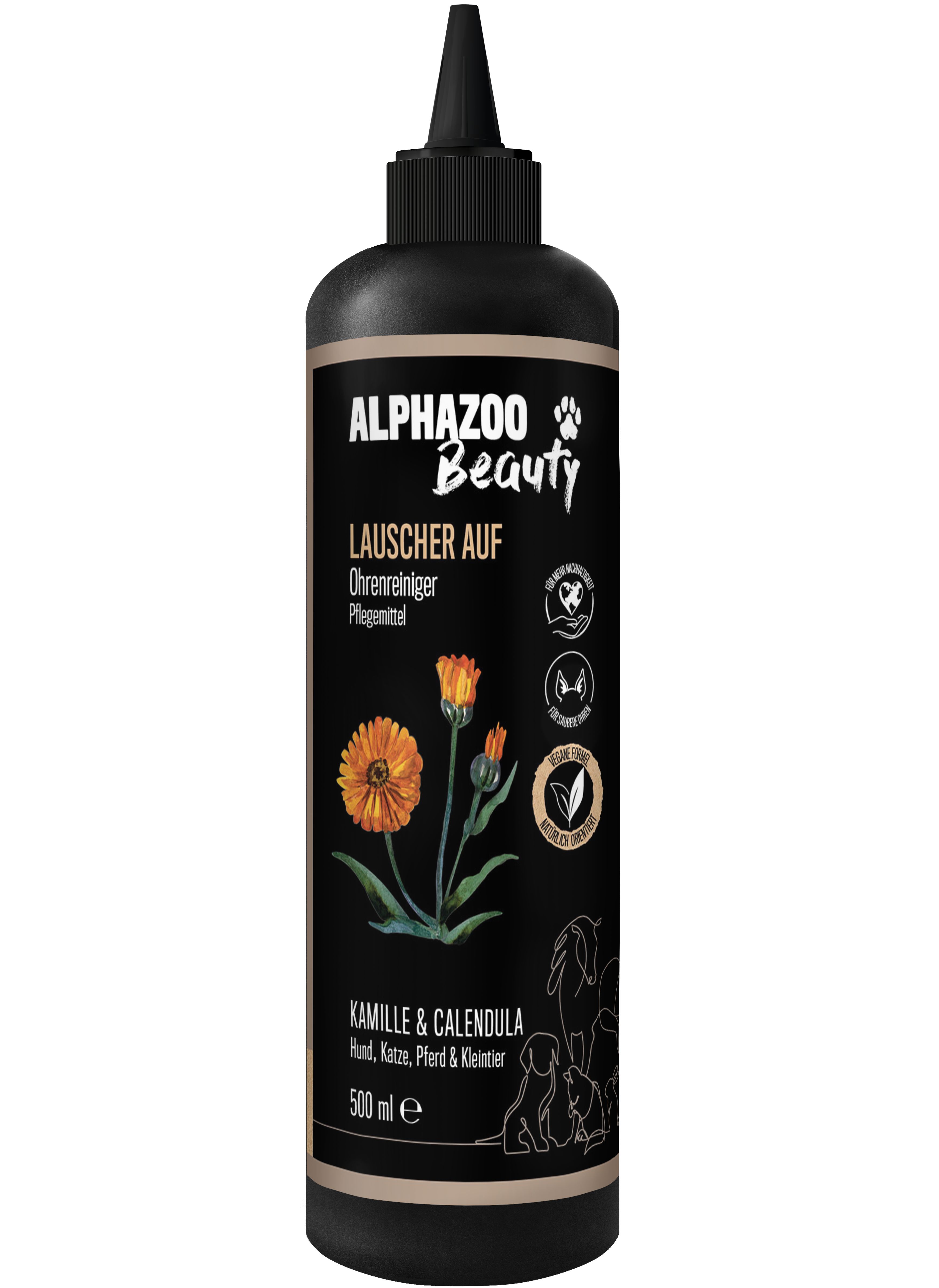 ALPHAZOO Lauscher-Auf Ohrenreiniger für Hunde & Katzen I Ohrenpflege ...
